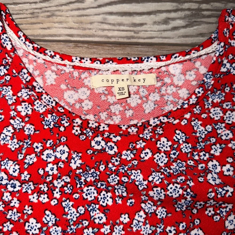 Copper Key | Dresses | Copper Key Red Floral Dress | Poshmark